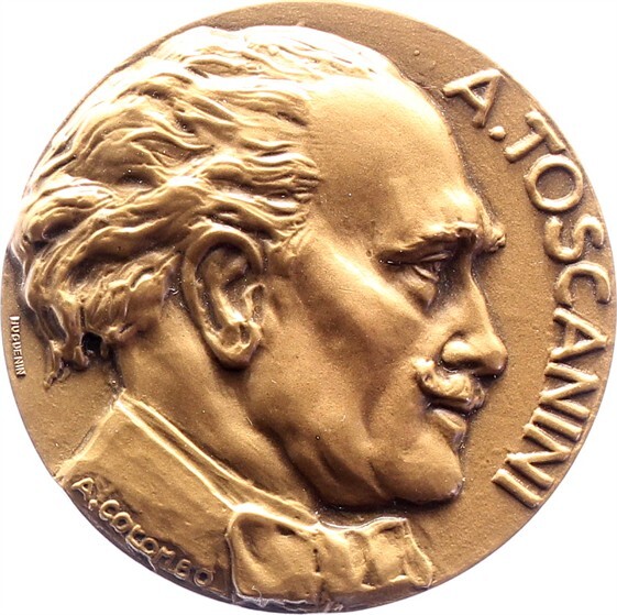 Musiker Einseitige Bronzemedaille Toscanini, Arturo *1867 Parma, +1957 ...