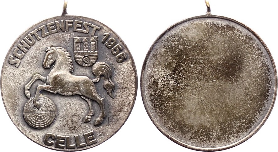Braunschweig-Celle, Stadt einseitige Bronzemedaille 1956 Prüfspur im ...