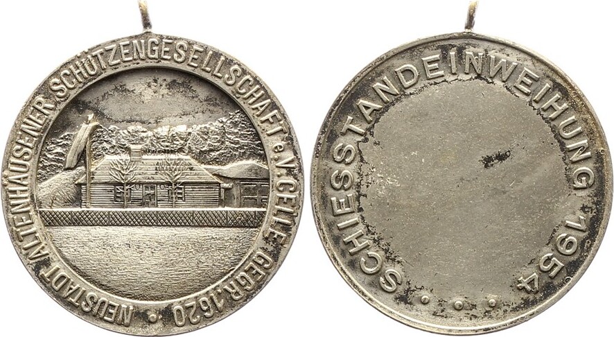 Celle, Stadt versilberte Bronzemedaille 1954 Teilweise dunkel ...