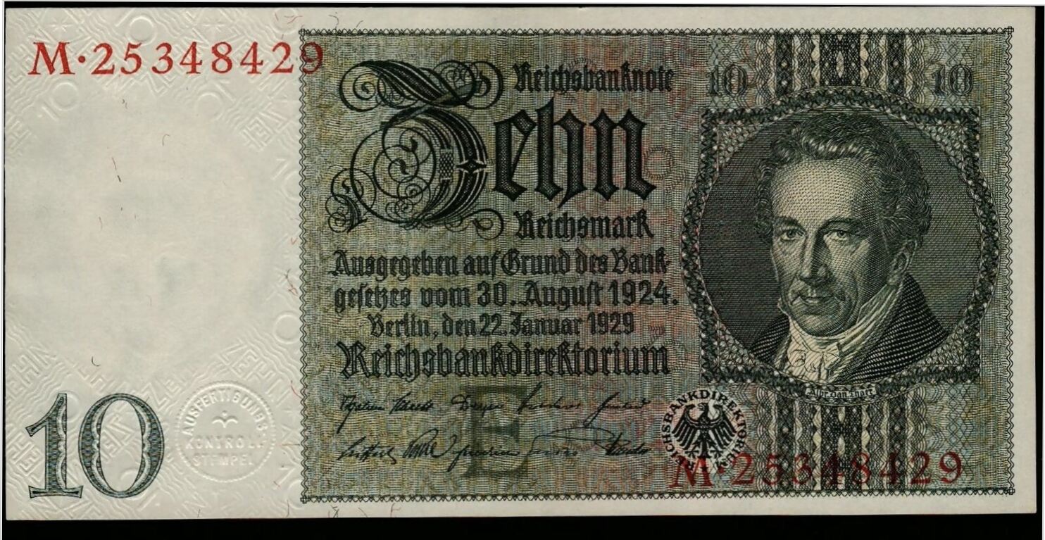 Germany 10 Reichsmark 1924 Uncirculated | MA-Shops