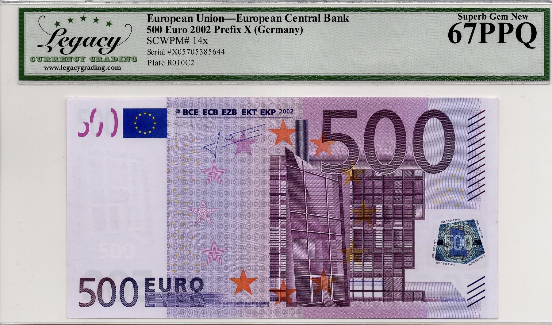 European Union 500 Euros 2002 Germany, Signature Trichet. Very scarce ...