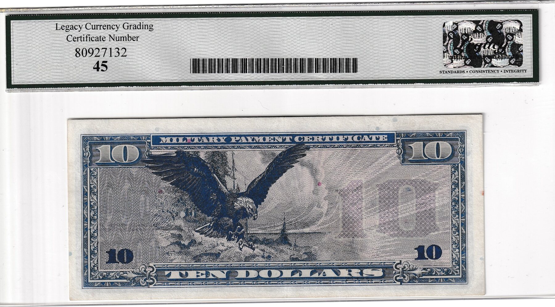 United States 10 Dollars Series 692 Legacy Currency Grading 45 | MA-Shops