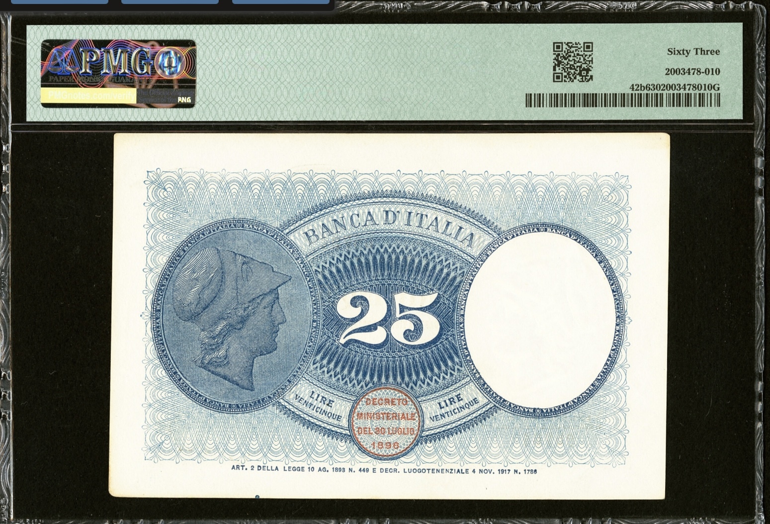 Italy 25 Lire 1919 Stunning Aquila. Only five better! Great opportunity ...