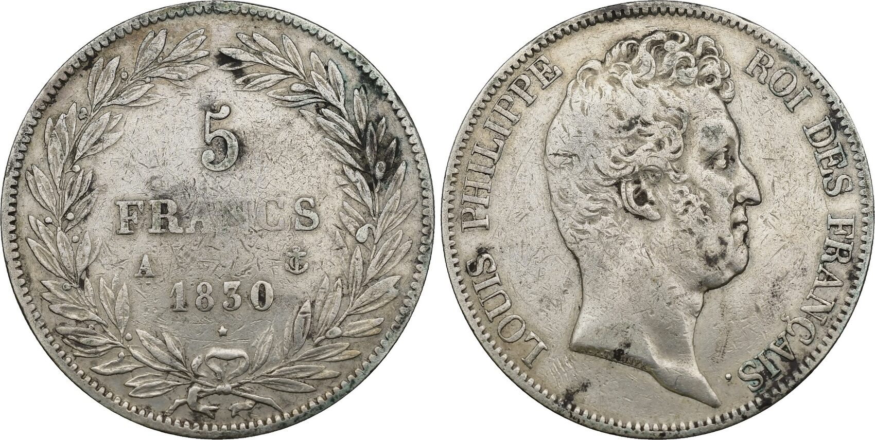 France 5 Francs Louis-Philippe 1830 Paris VF | MA-Shops