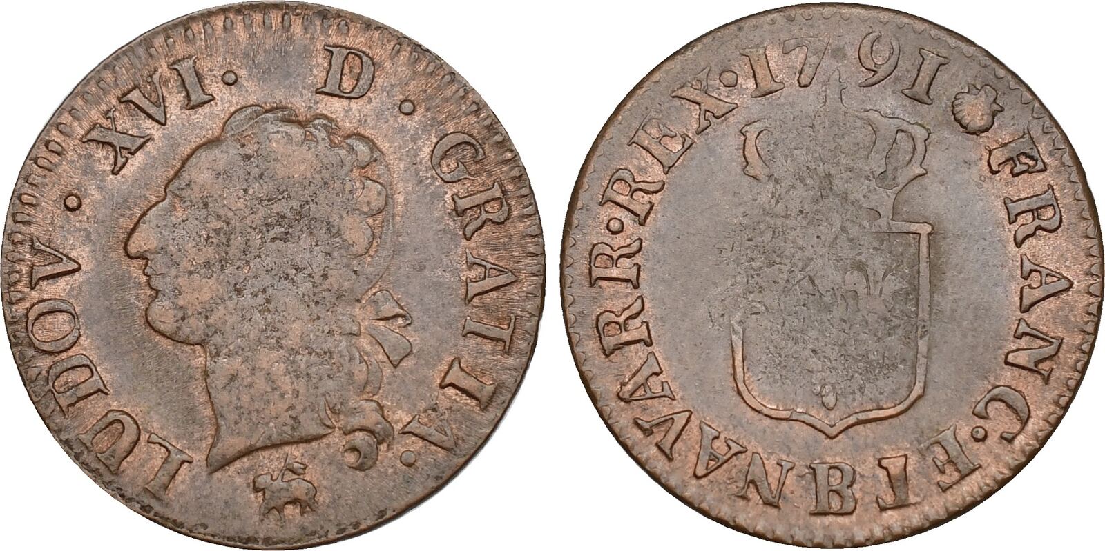 France Liard 1791 B Louis XVI F+ | MA-Shops