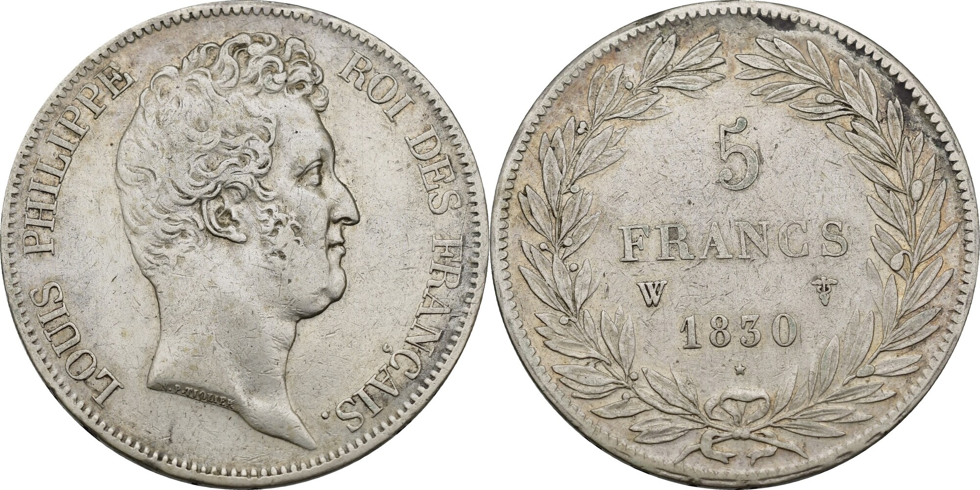 France 5 Francs 1830 W Louis Philippe Ier VF- | MA-Shops