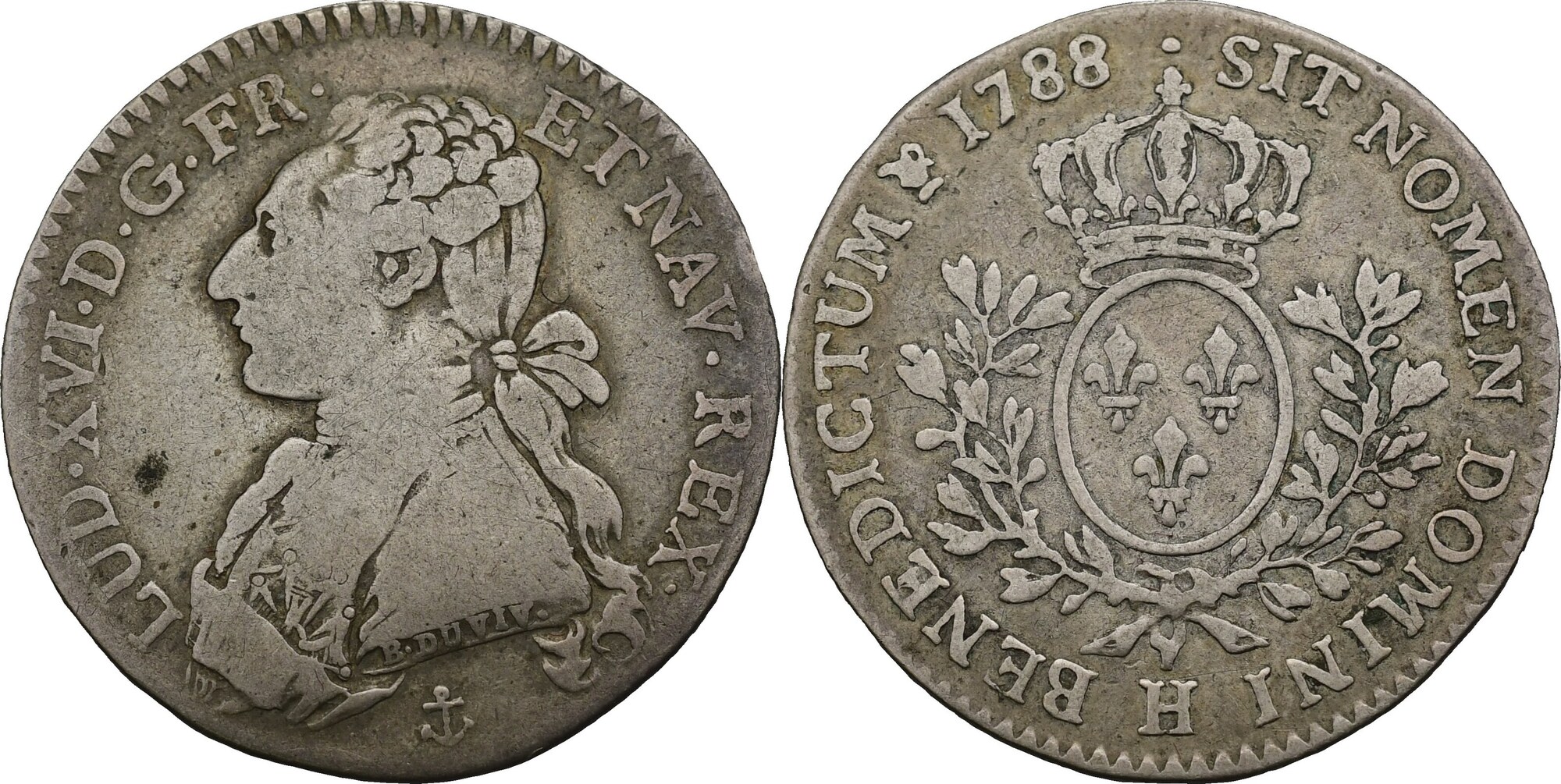 France 1/5e d'ecu 1788 H Louis XVI VF | MA-Shops