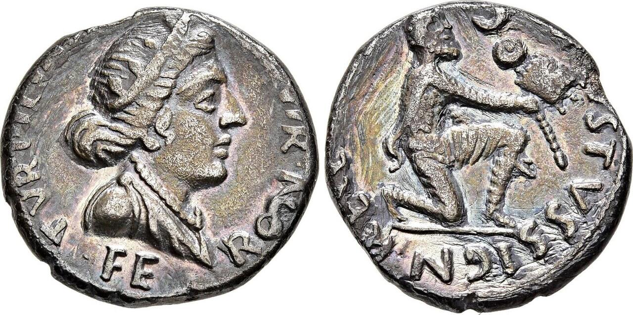 ANCIENT COINS - Denar AUGUSTUS, 27 v.- 14 n. Chr. VF | MA-Shops