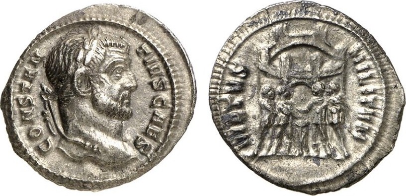 ROMAN COINS - Argenteus CONSTANTIUS CHLORUS, Caesar 293-305 EF | MA-Shops
