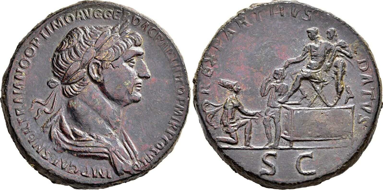 ANCIENT COINS - Sesterz TRAIANUS, 98-117 EF | MA-Shops