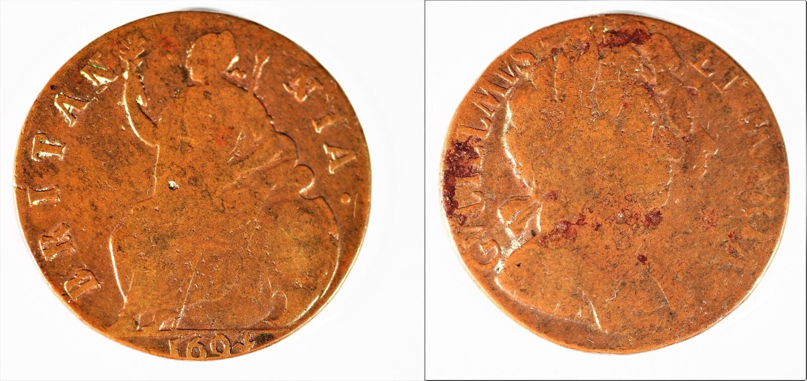 1694 England Half Penny 1604 William and Mary | MA-Shops