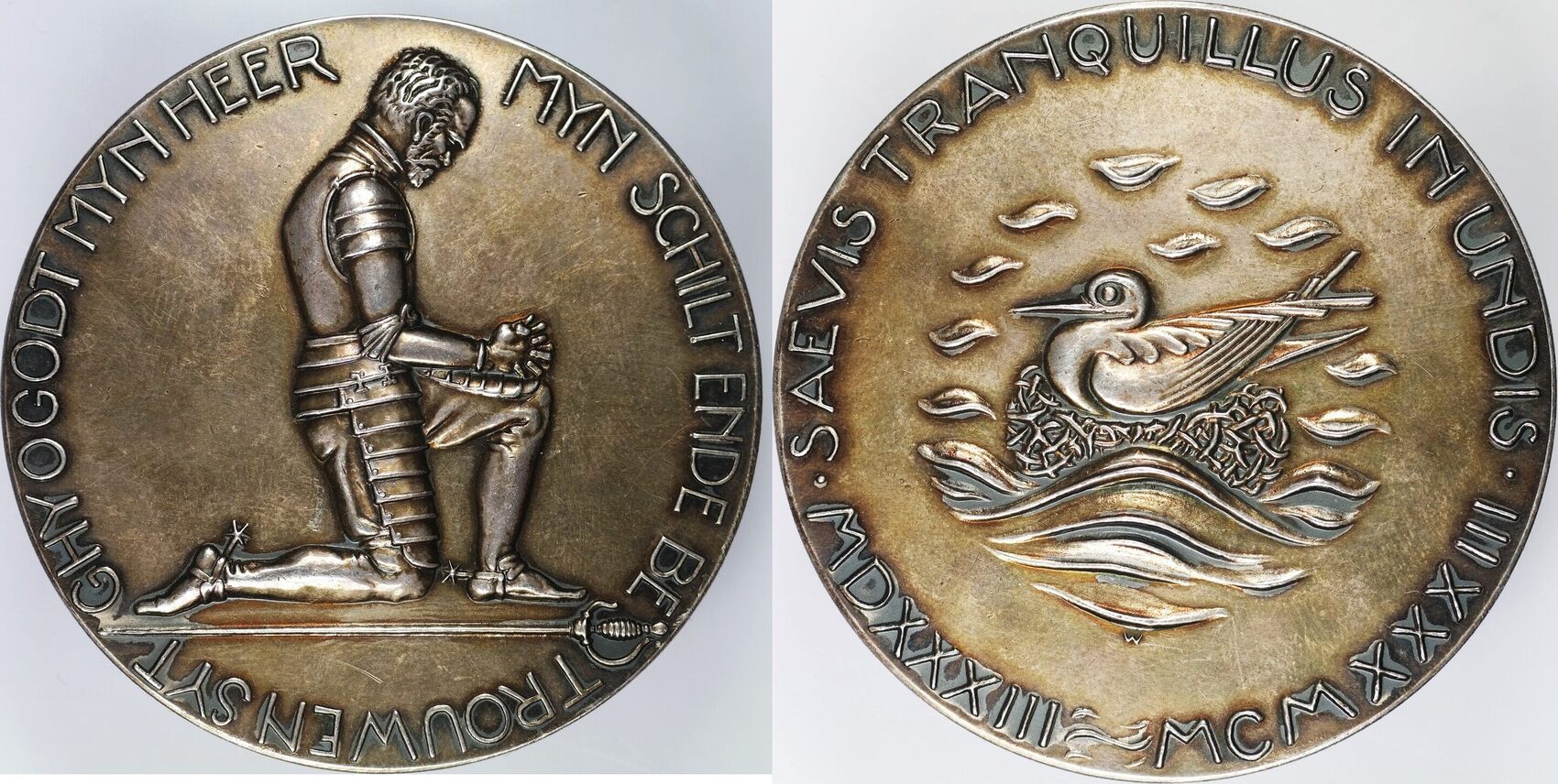 Nederland Penning/ Medal Penning 1933 'Willem van Oranje en IJsvogel ...