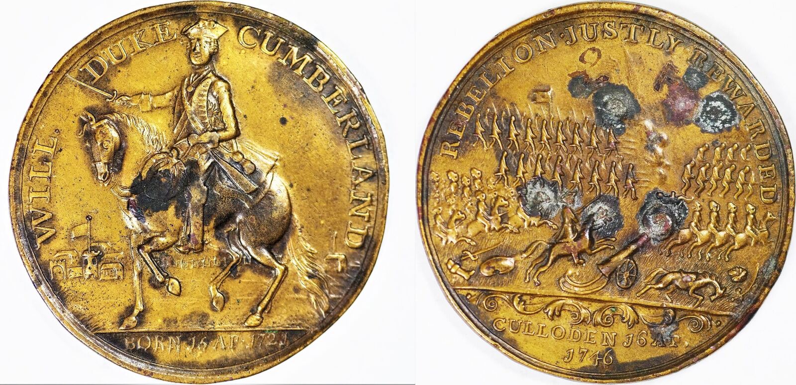 Great Britain 1764 Battle of Culloden, 1746, Pinchbeck Medal, WILL ...