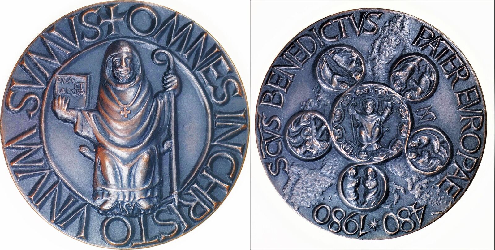 Nederland penning / Medal 'Sanctus Benedictus Pater Europæ I - N ...