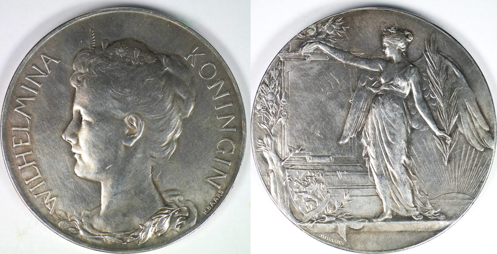 Netherlands Silver Medal 1898 Queen Wilhelmina' by J.H. Baars | MA-Shops
