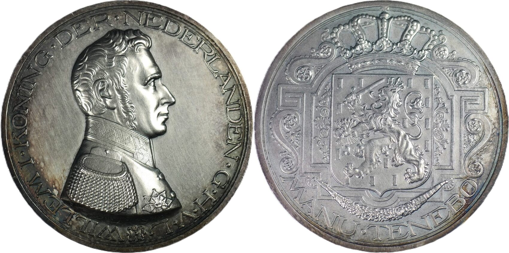 Netherlands Silvered bronze medal 1930 Commemorating Willem I - By J van Goor - Scare EF+ | MA-Shops