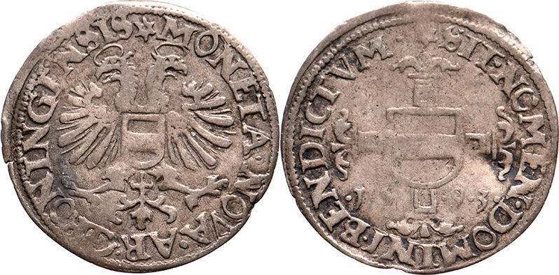 The Netherlands 1593 Groningen 1/2 Jager of Groningse stuiver van 6 ...