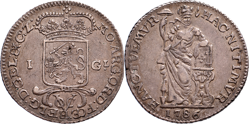 The Netherlands Gulden Gelderland VOC 1786 EF | MA-Shops