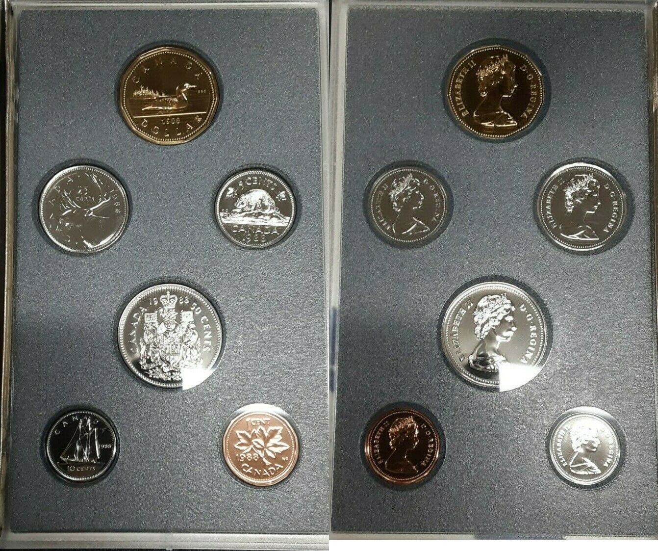 Kanada 1988 Canada 6 Piece Specimen Set- All BU Coins- In Presentation ...