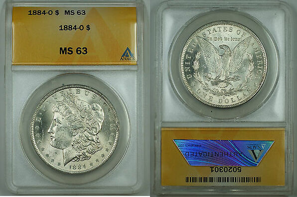 USA Dollar 1884-O Morgan Silver ANACS MS-63 | MA-Shops