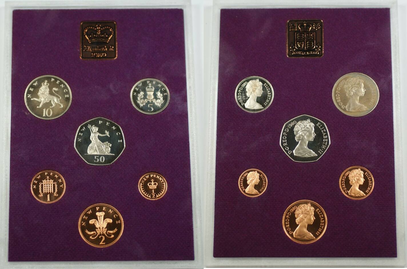 Weltmünzen Token 1980 United Kingdom Decimal 6 Coin Proof Set W/Mint ...