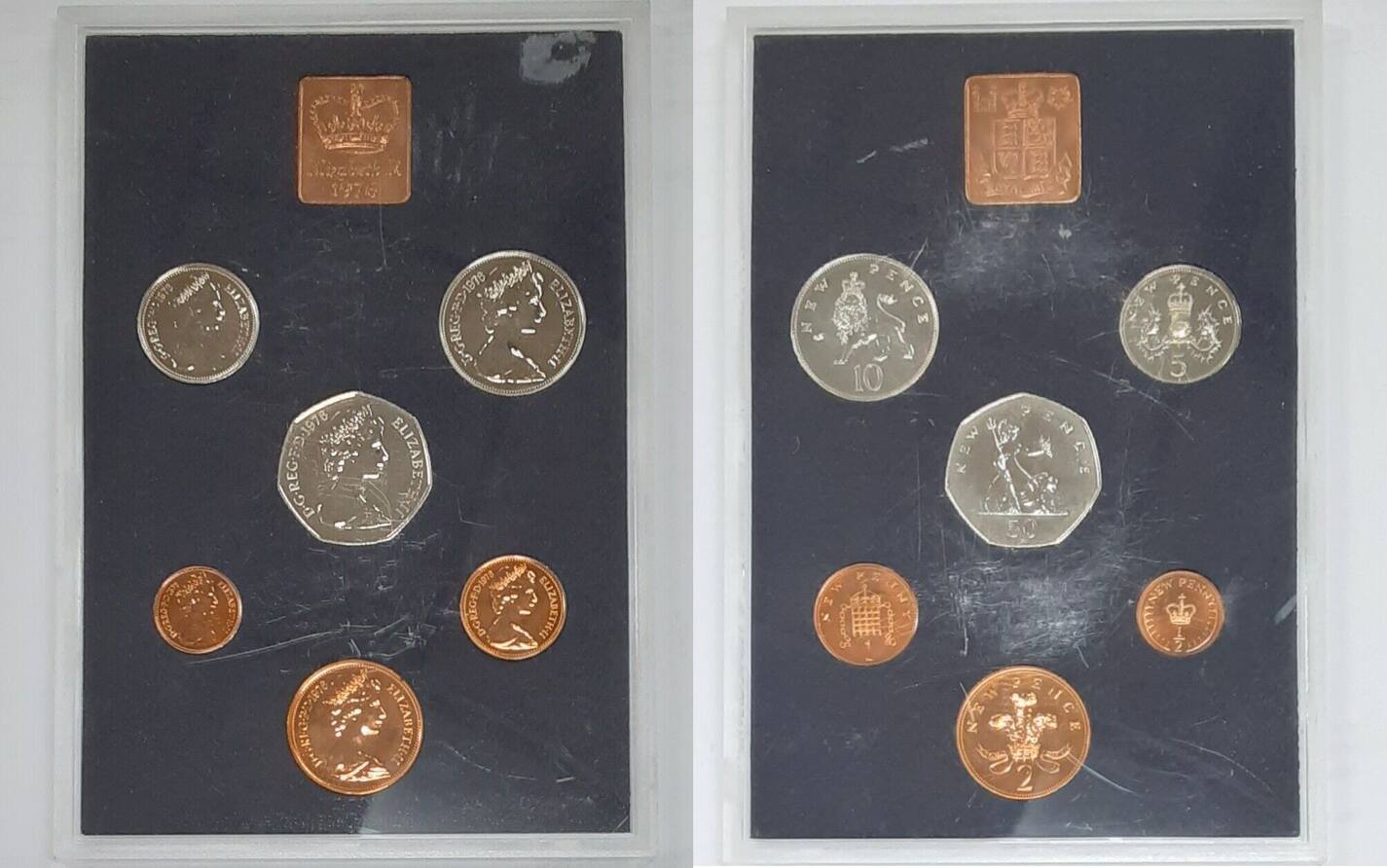 Weltmünzen 1976 Great Britain Decimal Coins 6 Coin Proof Set & Mint ...