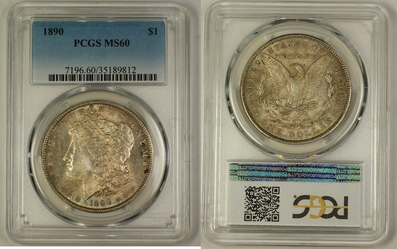 US CoinsDollarsMorgan (1878-1921) 1890 US Morgan Silver Dollar Coin $1 ...