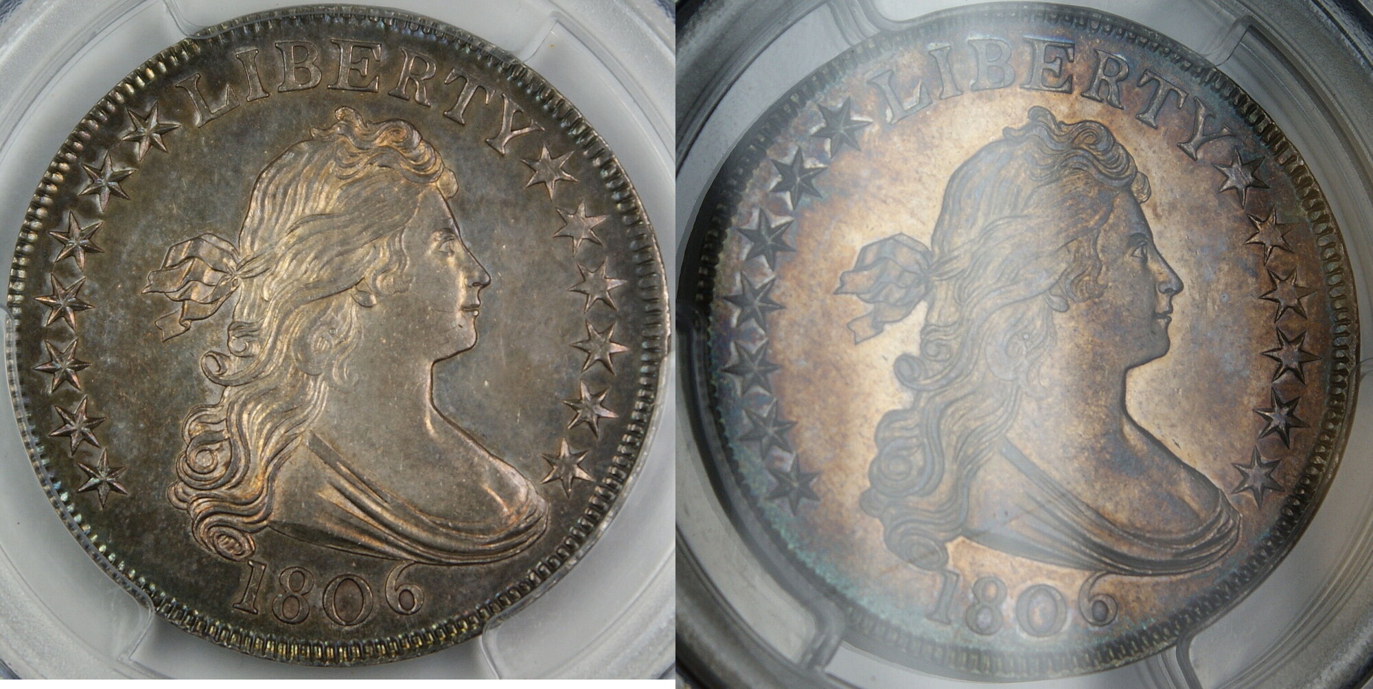 USA Bust Half Dollar 1806 Draped Coin PCGS MS-64 GEM O-123 finest known ...