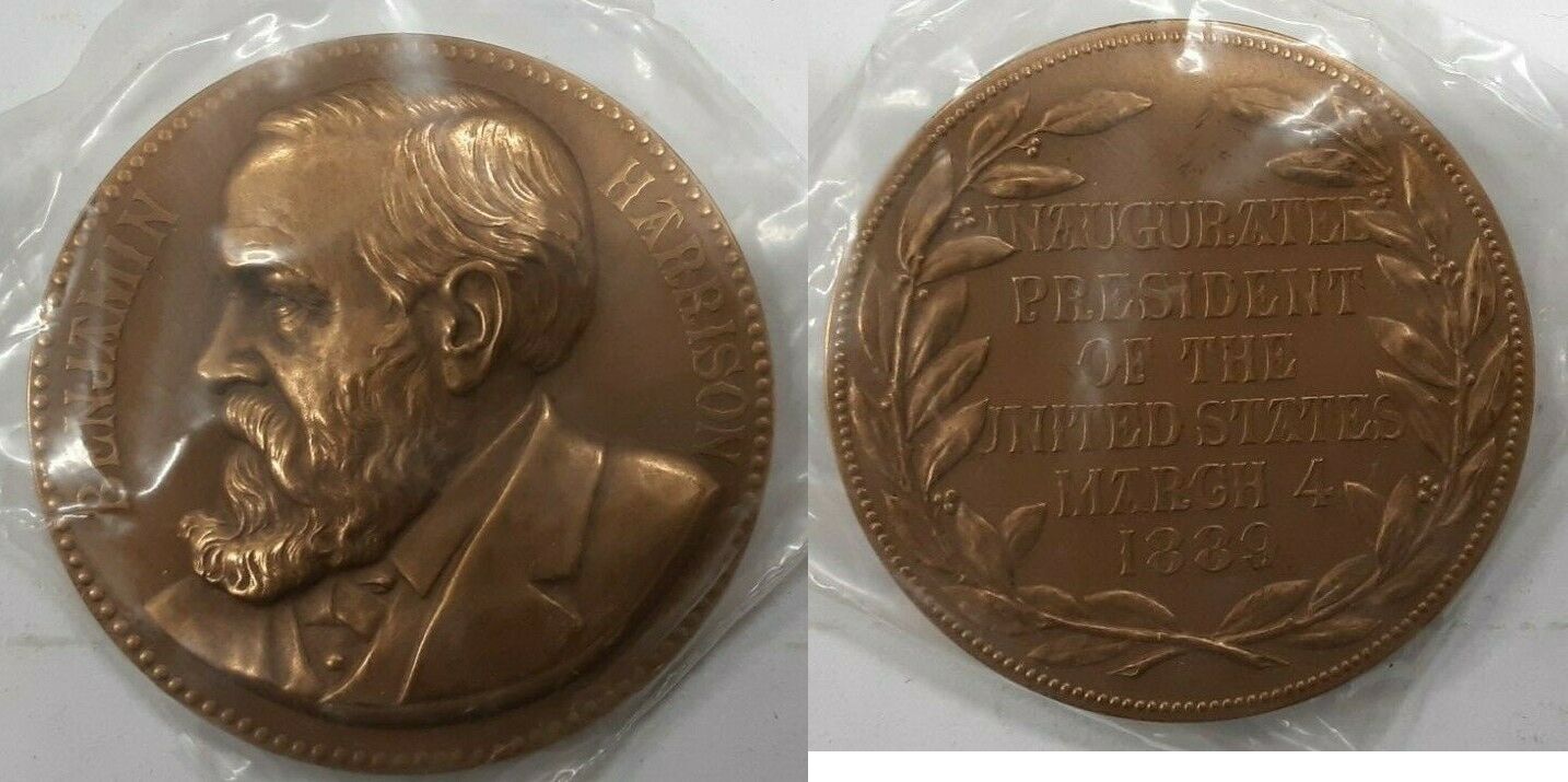 Exonumia Bronze US Mint Benjamin Harrison Presidential High Relief ...