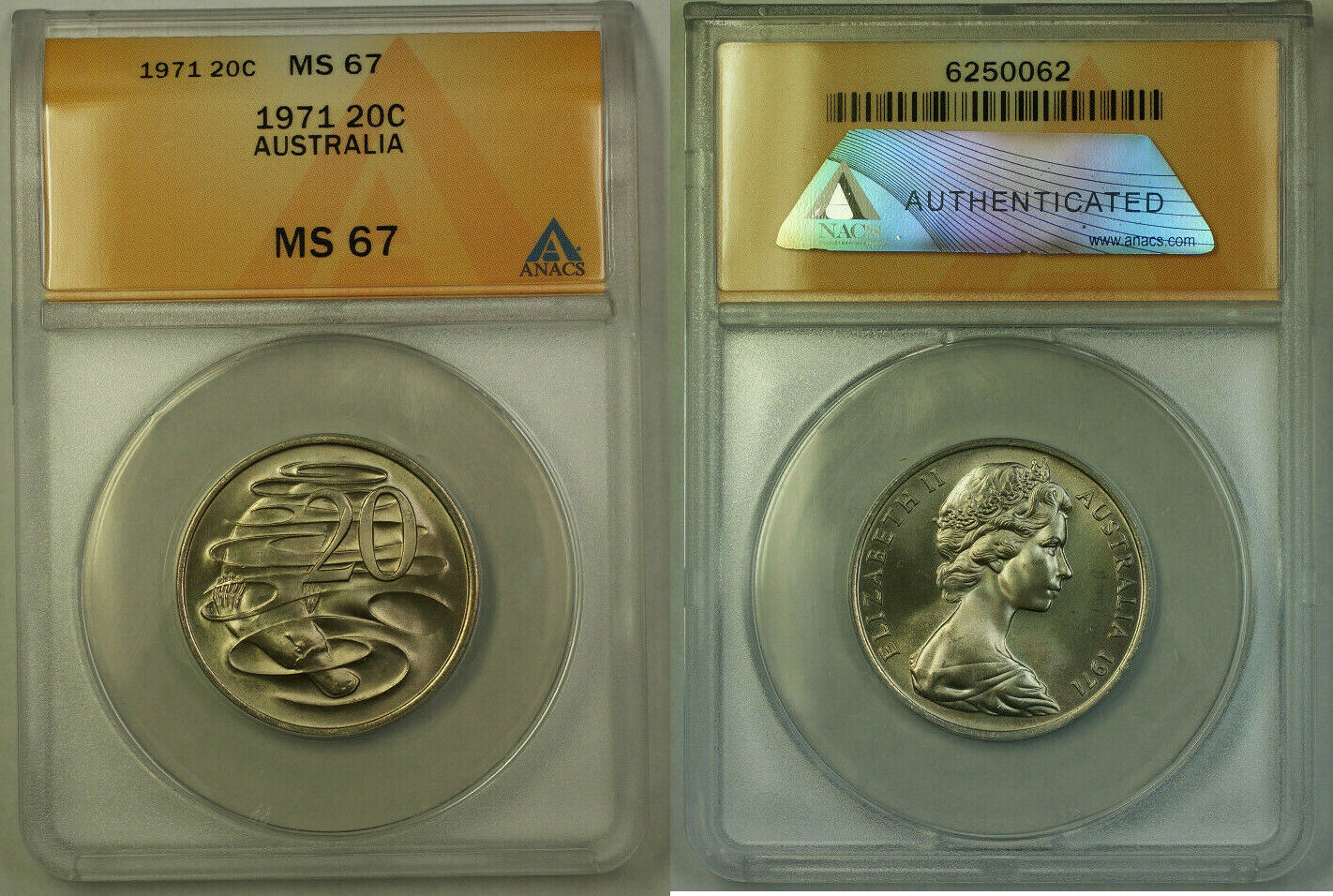 World CoinsAustralia & OceaniaAustraliaDecimal 1971 Australia 20 Cent ...