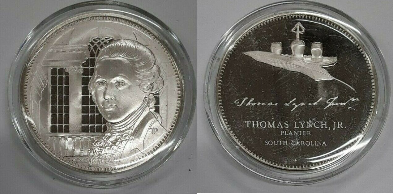 Exonumia Sterling Franklin Mint Silver Medal Signers of the Declaration ...