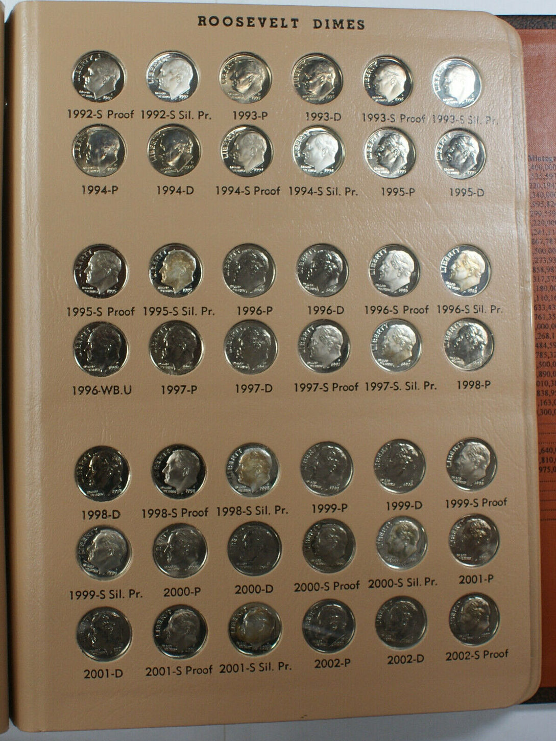 USA Roosevelt Dime 1946-2006 Coin Collection Dansco 6 pg #8125 Album BU ...