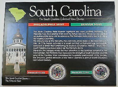 USA (2) 2000 South Carolina Colorized State Quarter P&D-BU-w/Colorful ...