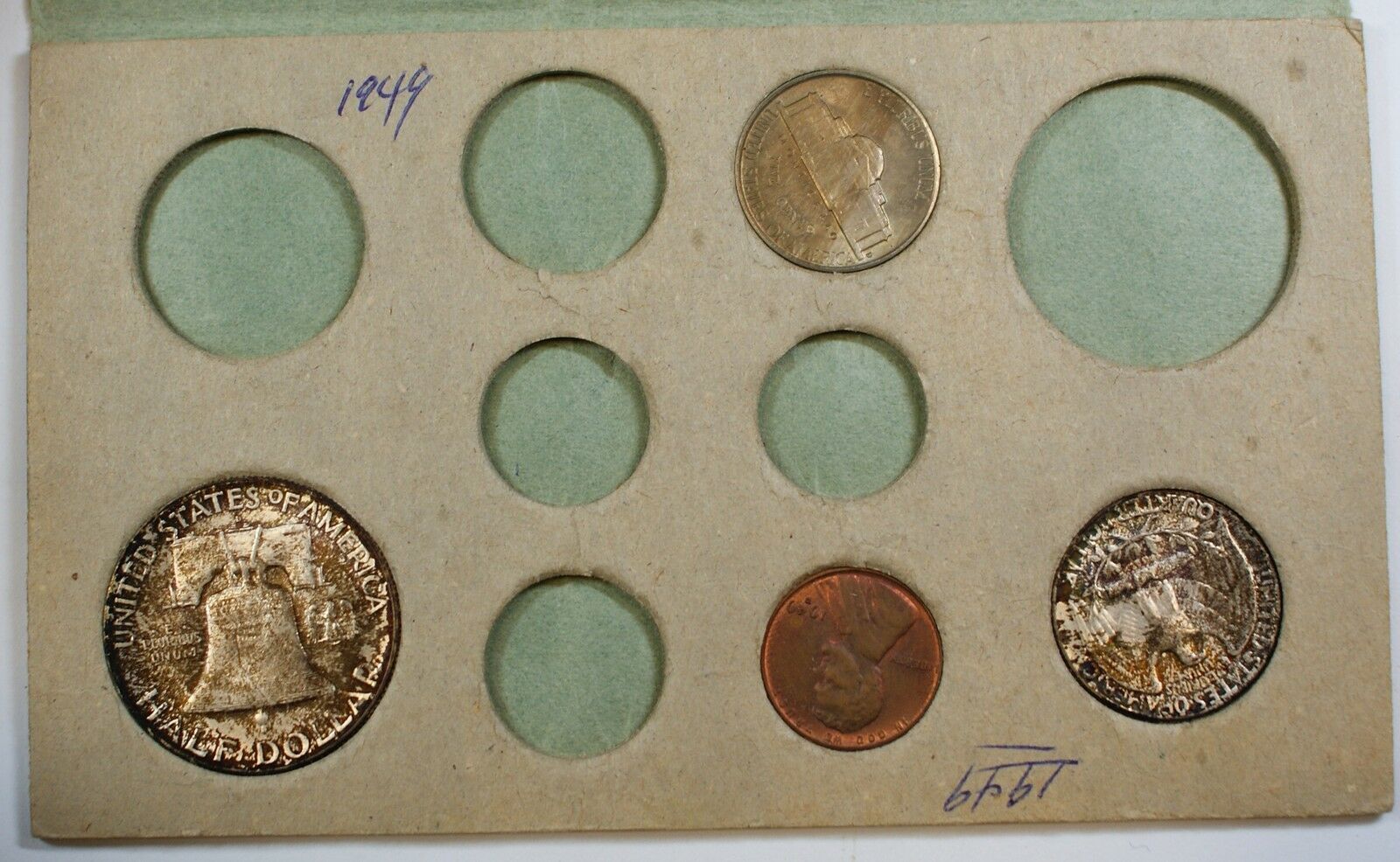 US Coins 1949-D United States Mint Set, BU, UNC Coins, W/ a Key Date ...