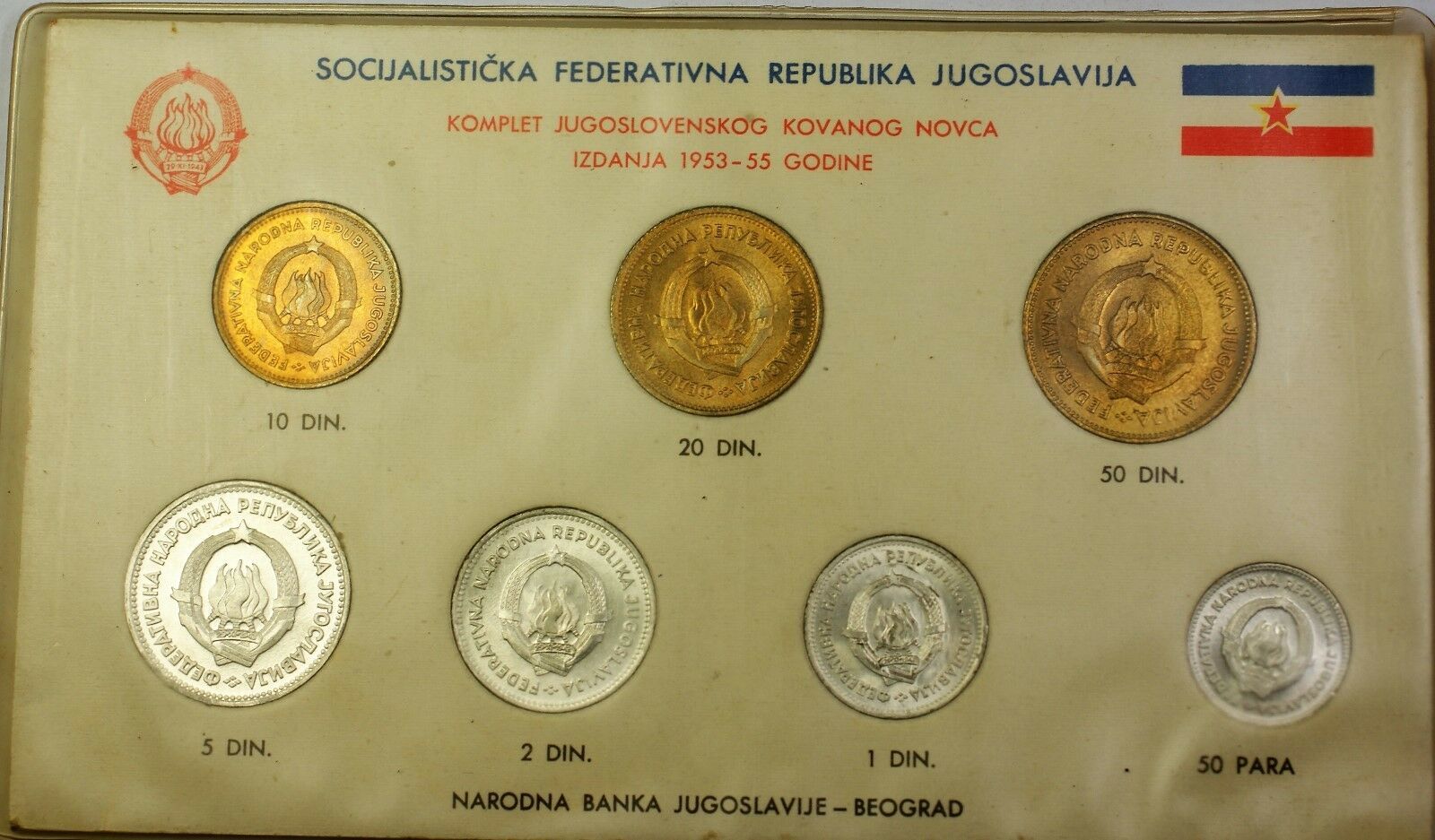 Weltmünzen 1953-5 Socialist Federal Republic of Yugoslavia 7 Coin BU ...