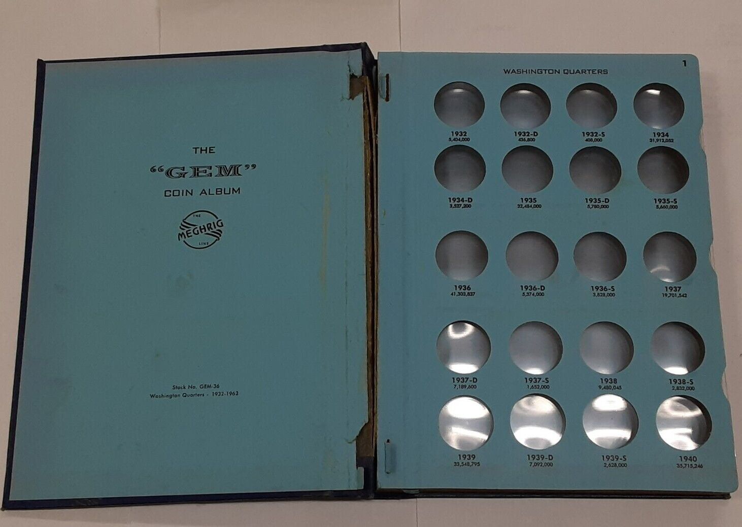 Publications & Supplies The Meghrig Line GEM Coin Album For Washington ...