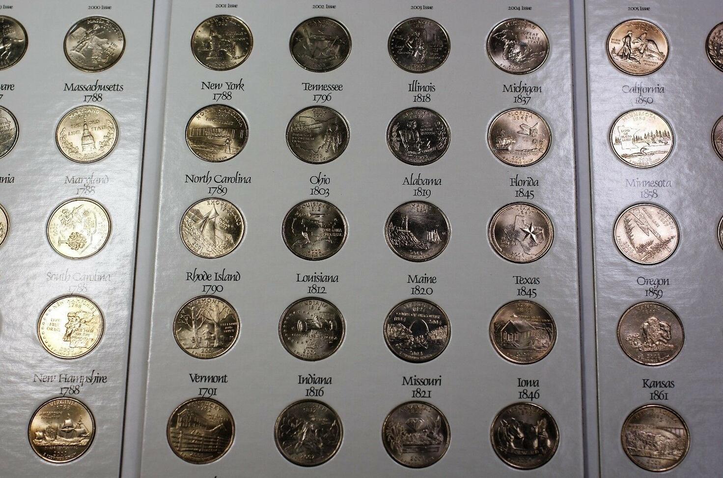 USA 1999-2008 United States Quarters Complete Panavu Album 50 Coin ...