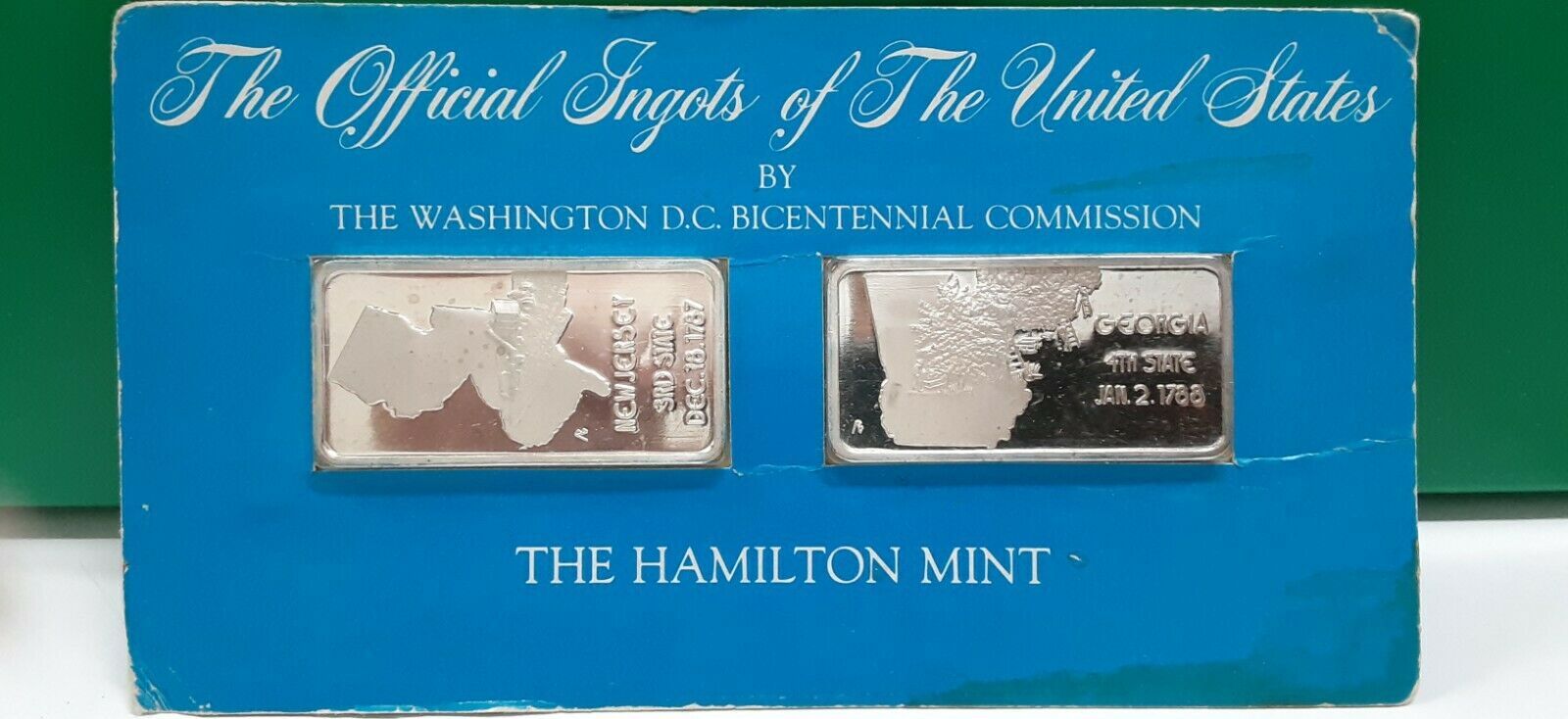 ExonumiaOther Exonumia Pair of 1976 Hamilton Mint Statehood NJ/GA .999 ...