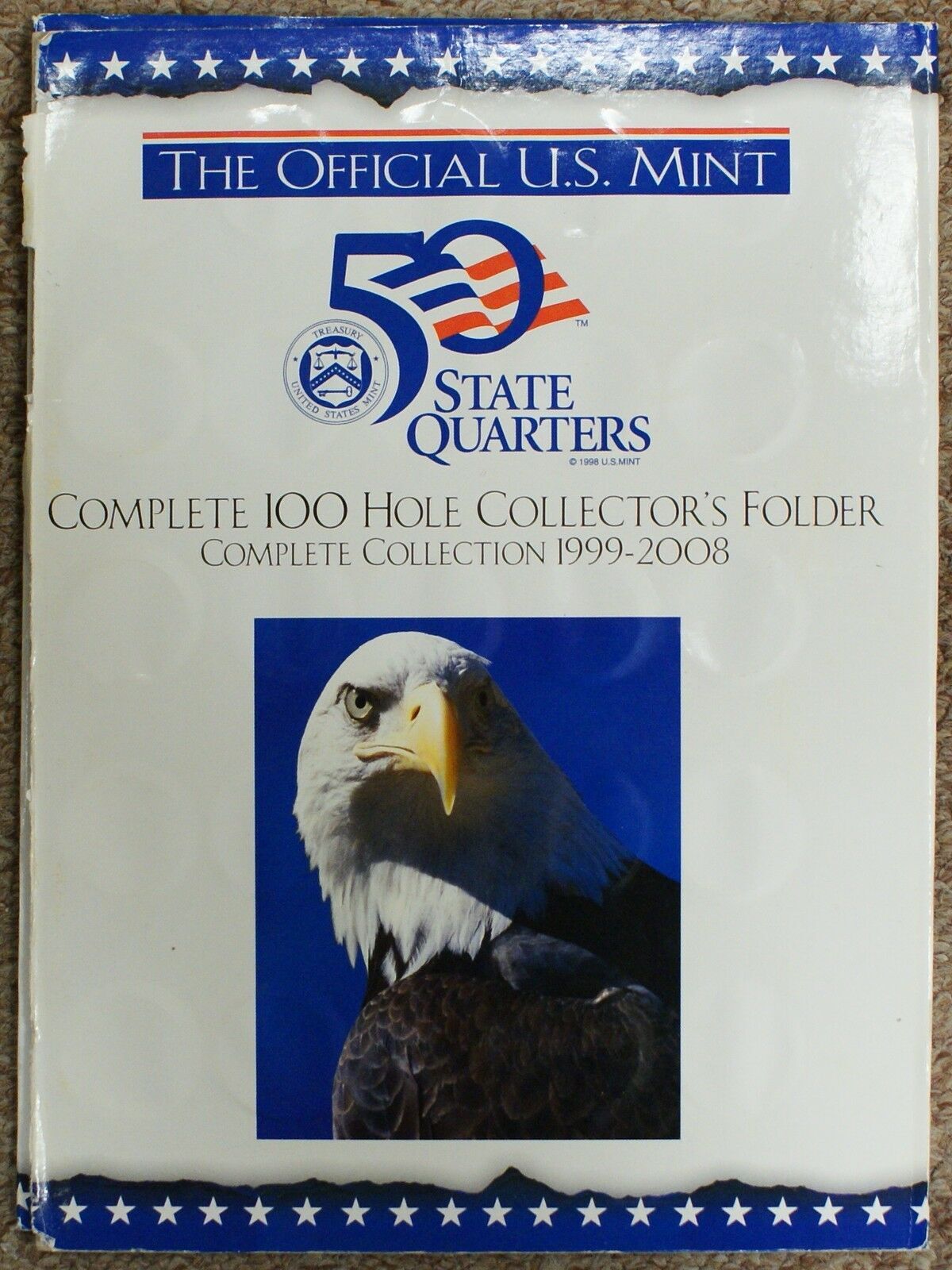 USA 50 State Quarters P&D Complete Collection (100 coins)- Torn Folder ...