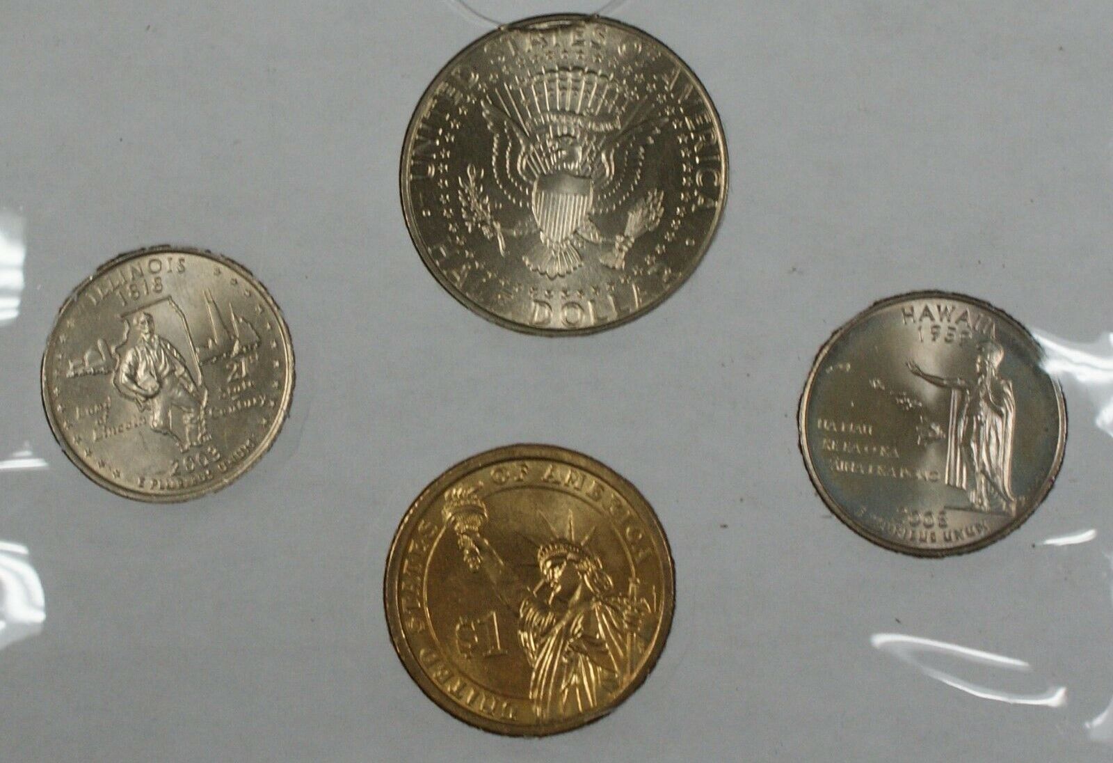 USA The Obama Change Collection Four Colorized Coins Total w/$1, 50C ...