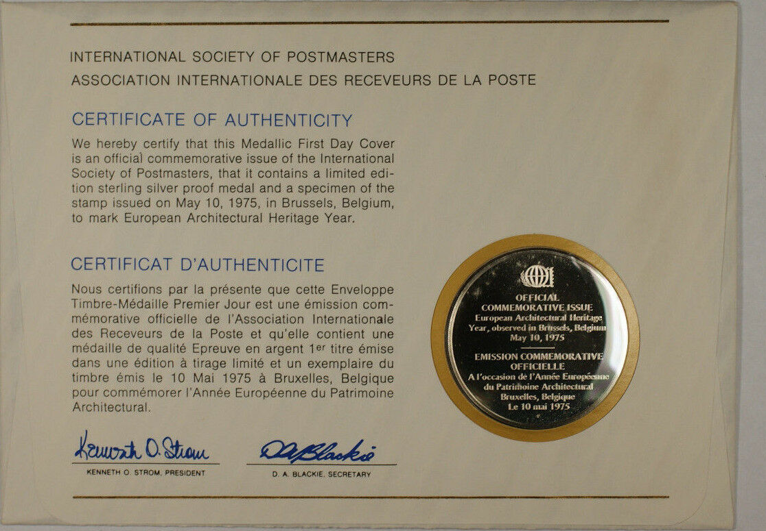 ExonumiaMedals 1975 Int'l Society of Postmasters Commem. Silver Medal ...