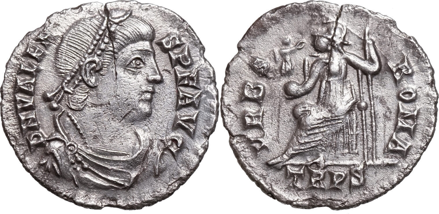 Valens (364-378) AR Siliqua Trier, URBS ROMA VF | MA-Shops