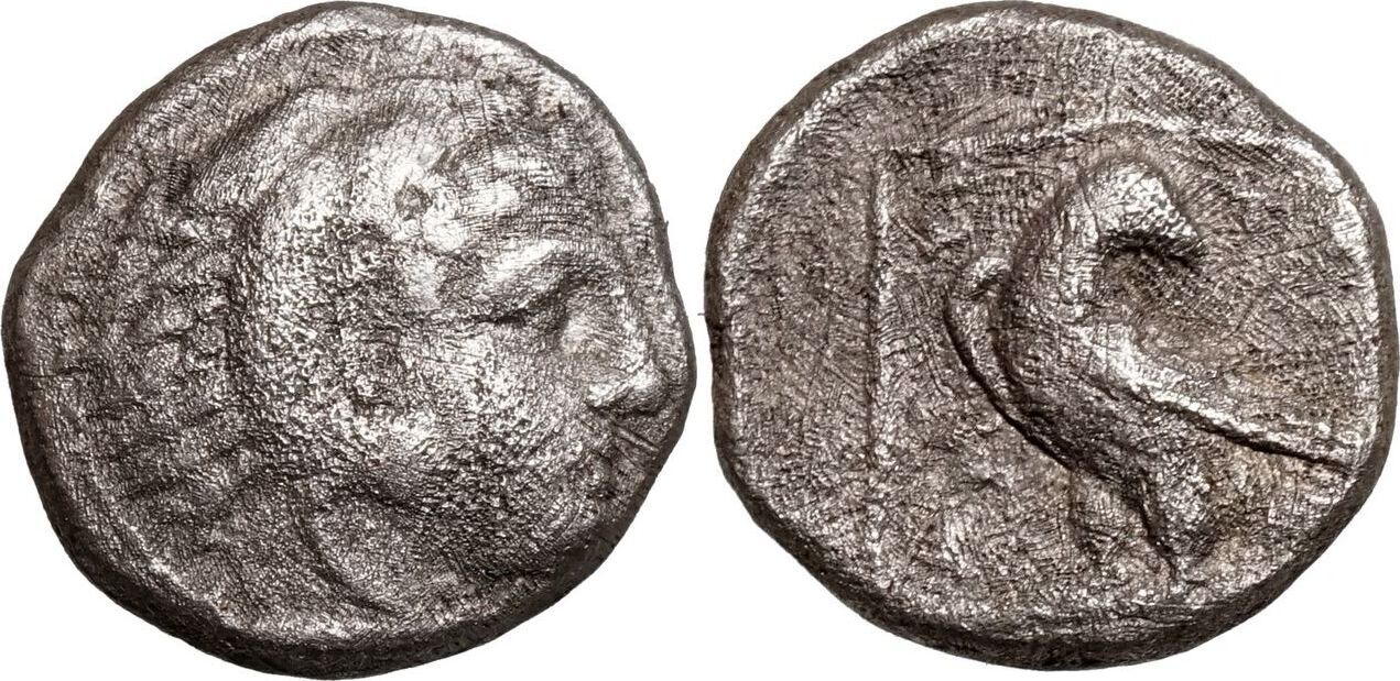 Mazedonien, AIGAI, Amyntas III. AR Diobol (394/3-370/69 BCE) HERAKLES ...