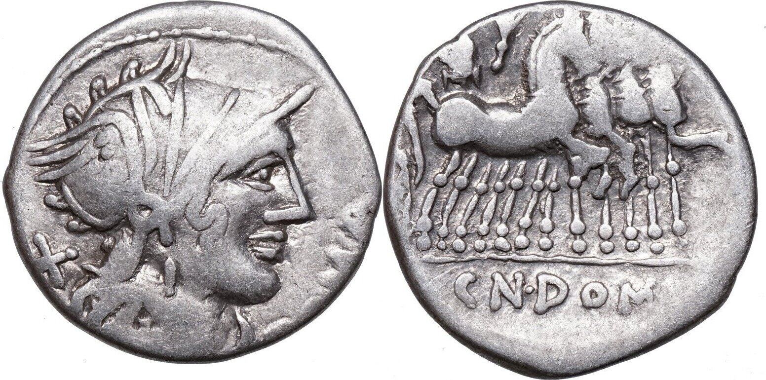 Cn. Domitius Ahenobarbus (116-115 BCE) AR Denar Rom, Jupiter in Quadriga VF | MA-Shops