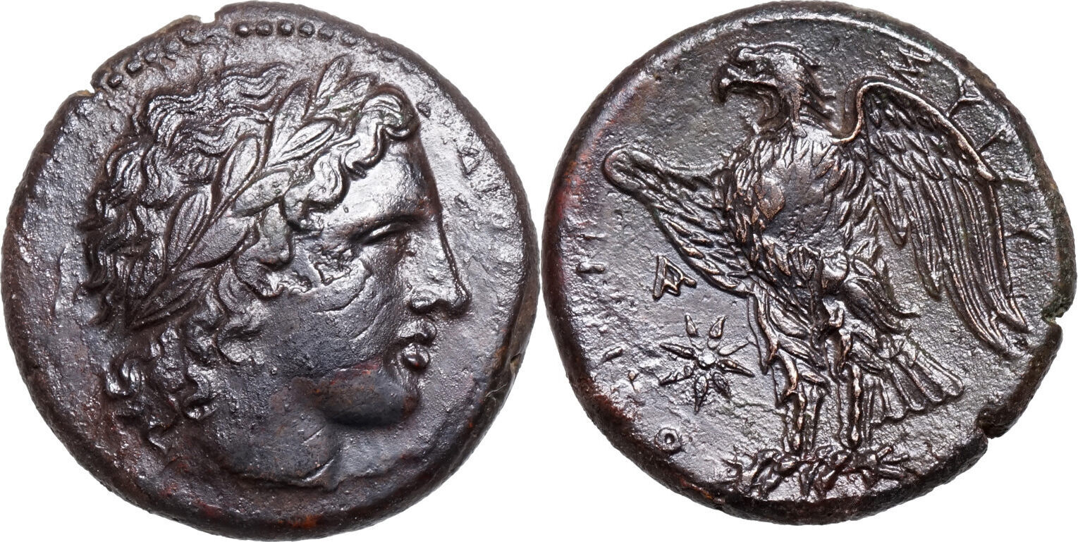 Hietas II. (⁓287-278 BCE) Æ Litra Sizilien, Syrakus. Feinste Details ...