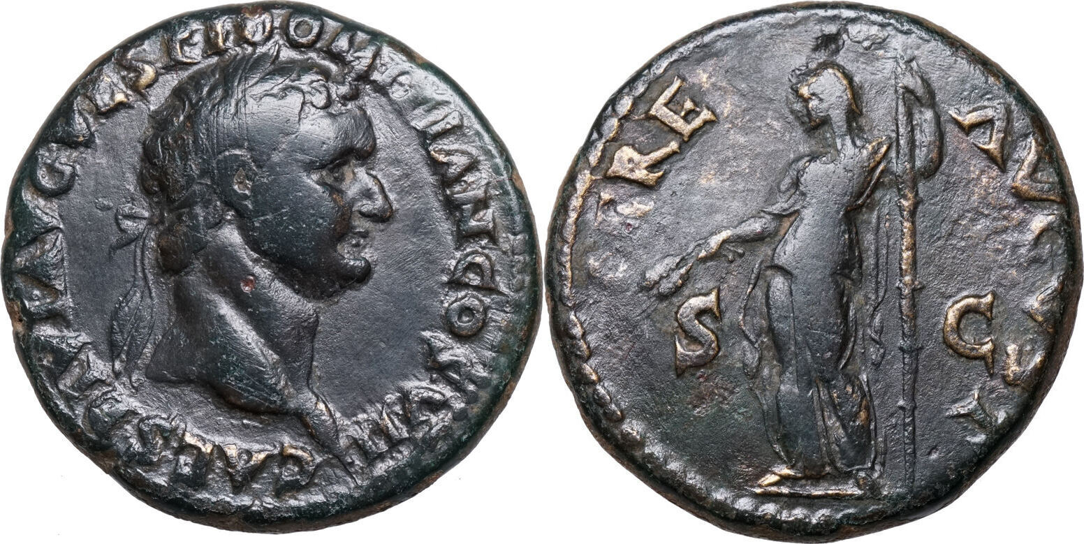 Domitian (Caesar, 69-81) Æ Dupondius CERES mit Fackel VF | MA-Shops