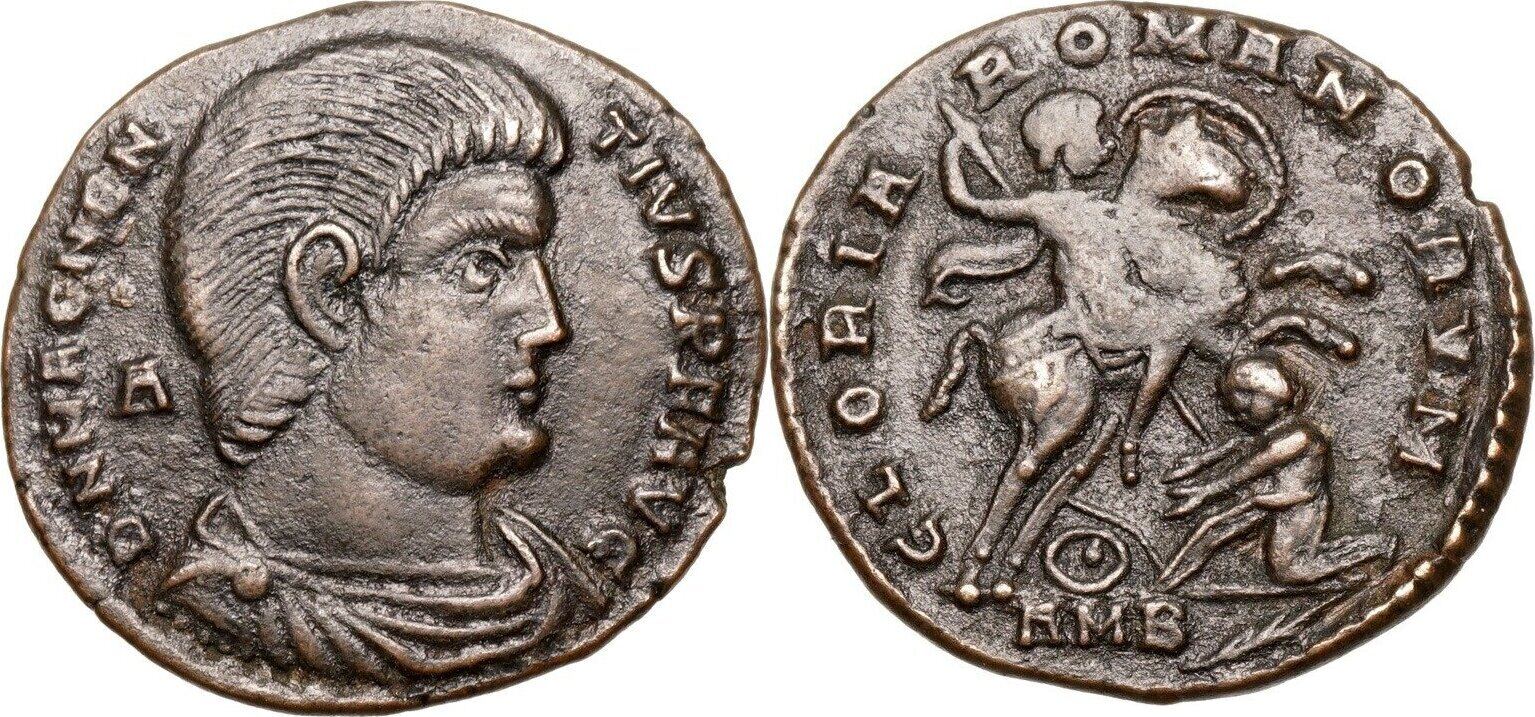 Römisches Reich. MAGNENTIUS Maiorina (350-353) Ambianum, Kaiser auf ...