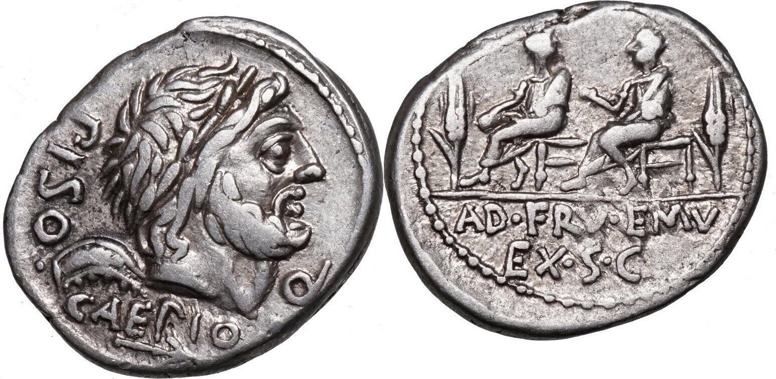 L. Calpurnius Piso Caesonius (100 BCE) AR Denar Rom, Q. Servilius ...