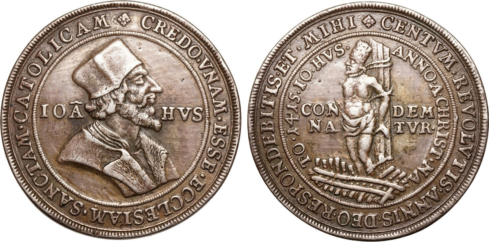 Böhmen, Mähren, Auf JAN HUS Silbergußmedaille o.J. (nach 1717 ...