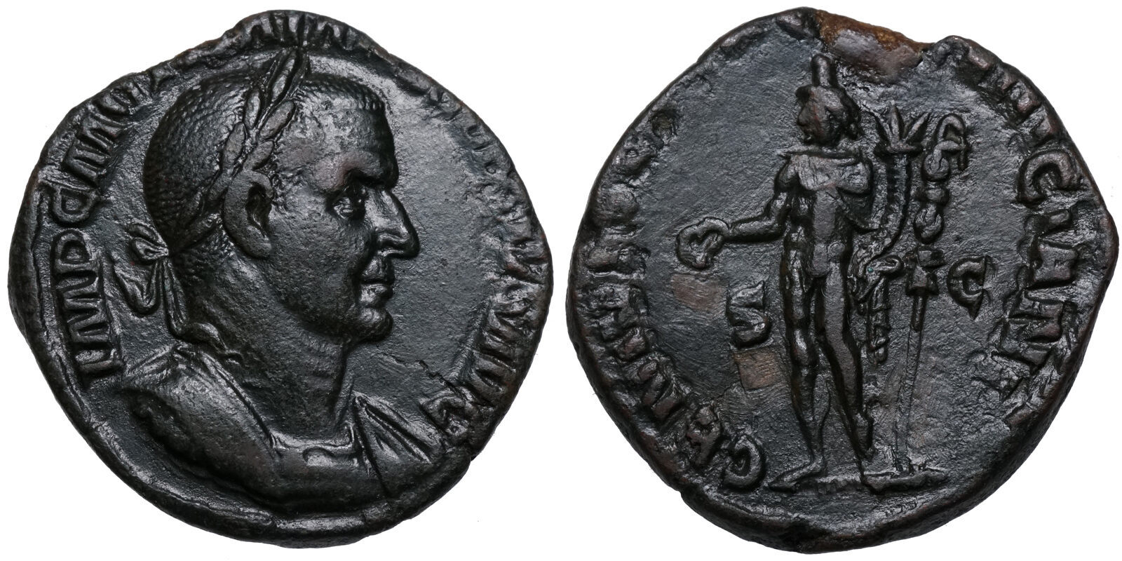 Trajan Decius (249-251) AE Sesterz Rom, 249. GENIUS von ILLYRIEN neben ...